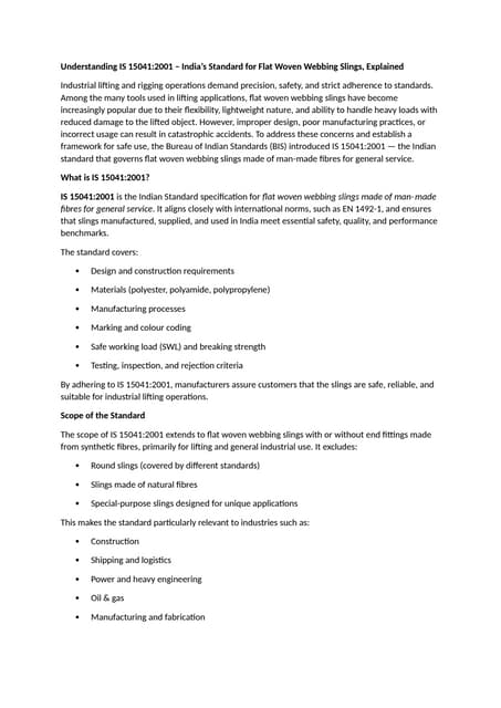 Flat Webbing Slings vs. Round Slings | Which One Should You Choose? | PPTX