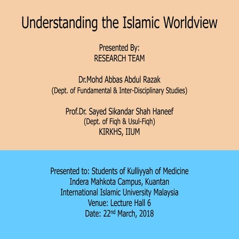 Understanding the Islamic Worldview | PDF