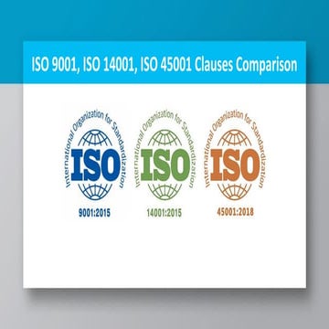 Comprehensive Comparison of ISO 9001, 14001, and 45001 Clauses and PDCA ...