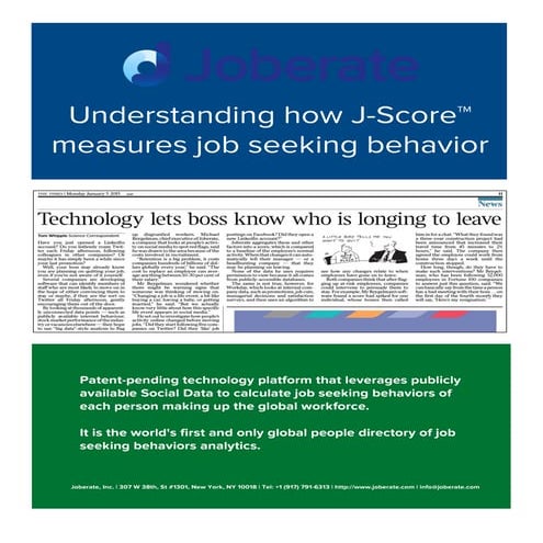 White paper: understanding J-Score™ predictive analytic @Joberate | PDF
