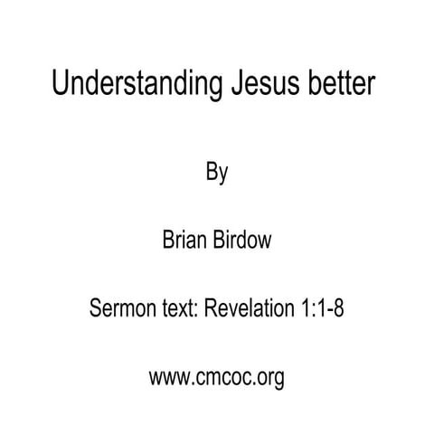 Understanding Jesus better | PPT