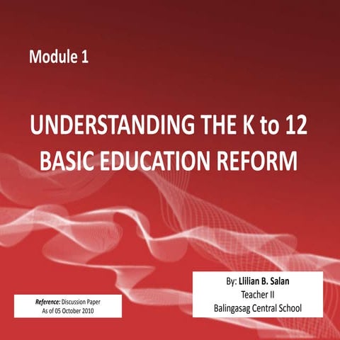 K to 12 CURRICULUM FOR BASIC EDUCATION | PPTX