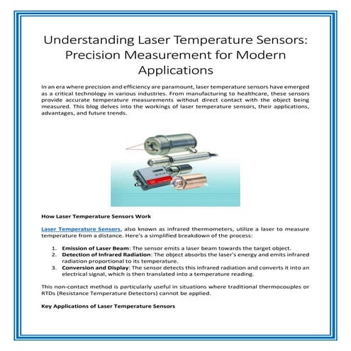 Understanding Laser Temperature Sensors Precision Measurement for ...