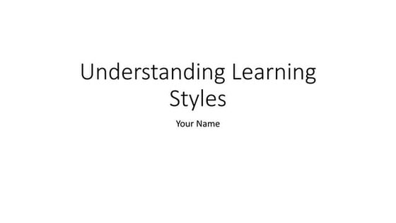 TEACHING STUDIES ASSESSMENT ON THE TYPES OF LEARNING STYLES | PDF