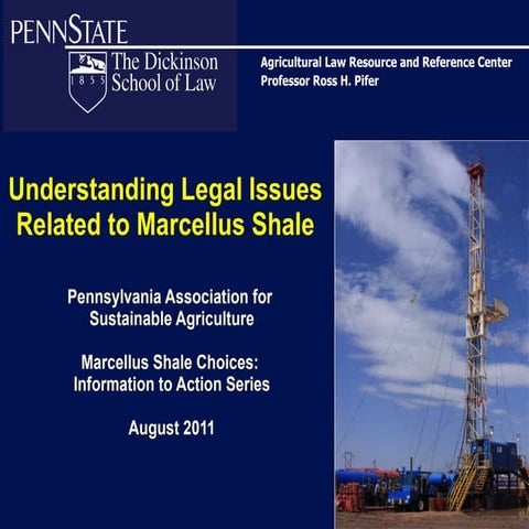 Understanding Legal Issues Related to Marcellus Shale by Ross H. Pifer ...