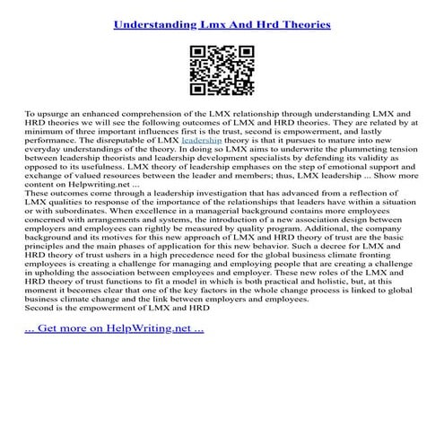 Understanding Lmx And Hrd Theories | PDF