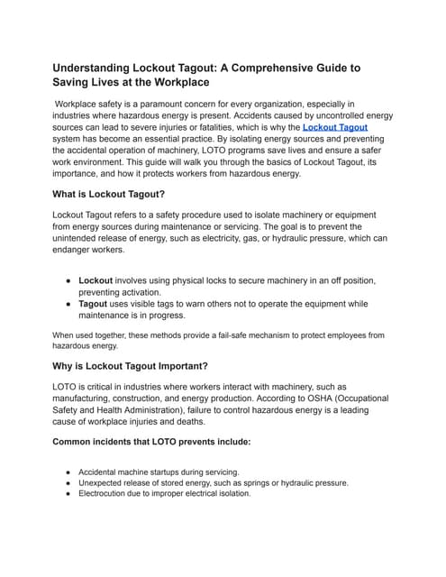 Safety Topic_Day-15________LockOutTagOut | PPTX