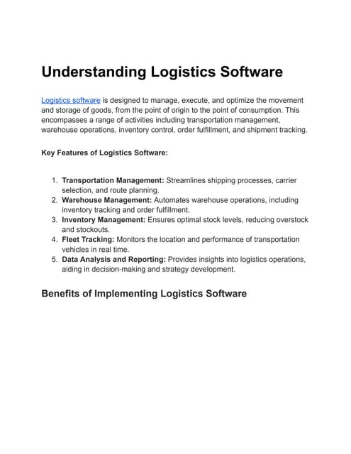 Why should you go for logistics management software.pdf
