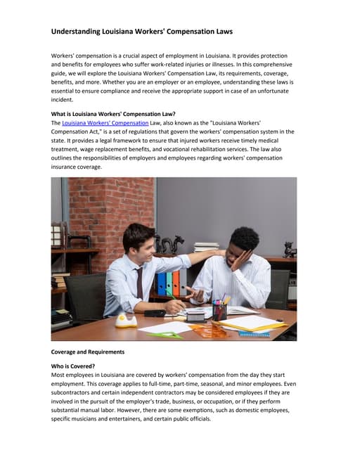 Workers' Compensation: What You Need to Know | PDF | First Aid | Injuries