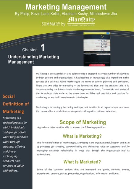 Chapter 1 Introduction to Marketing | PPT