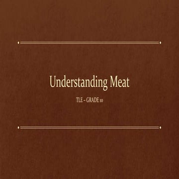 Understanding meat cookery grade 10 | PPTX