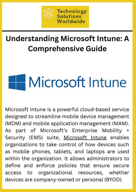 Microsoft intune | PPTX