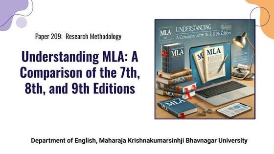 MLA 8th and 9th Edition variations | PPTX | Publishing Industry ...