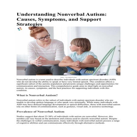 Nonverbal Autism: Causes, Symptoms, and Support Strategies | The ...