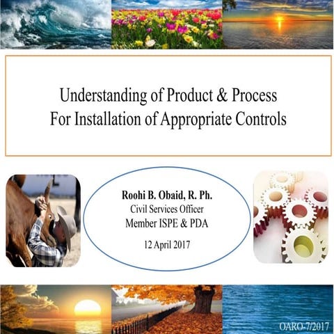 Understanding of Product & Process for Installation of Appropriate ...