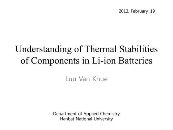 Nano-materials for Anodes in Lithium ion Battery - An introduction part 1 | PPT