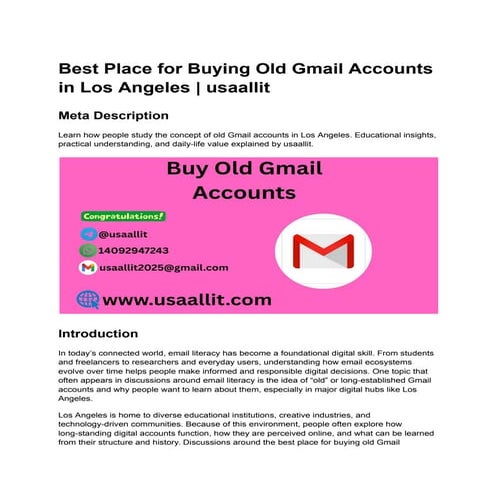 Understanding Old Gmail Accounts as a Learning Concept | PDF