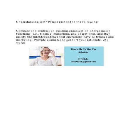 Understanding OM Please respond to the followingCompare | DOCX
