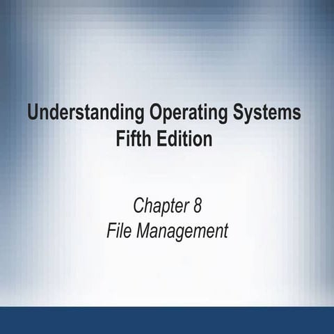 Understanding operating systems 5th ed ch08 | PPT
