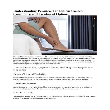 Peroneal Tendonitis: Causes, Symptoms, and Treatment Options | The ...