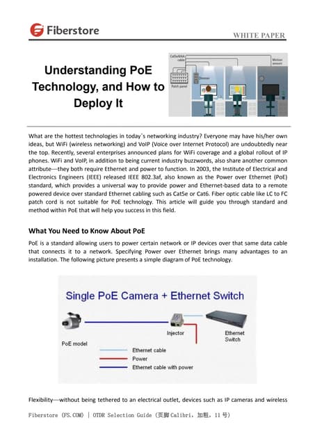 Power Over Ethernet (PoE) | Explained & Why You Need It | PDF