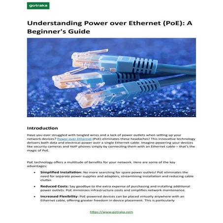 Understanding Power over Ethernet - A Beginner's Guide - Gotraka | PDF