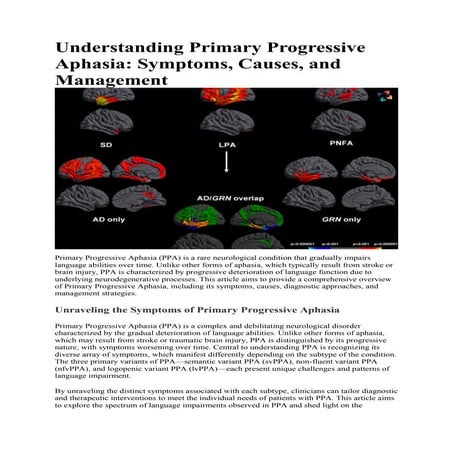 Primary Progressive Aphasia: Symptoms, Causes, and Management | The ...