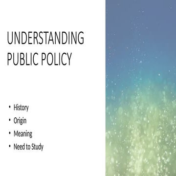 Levels and typologies of public policy | PPTX