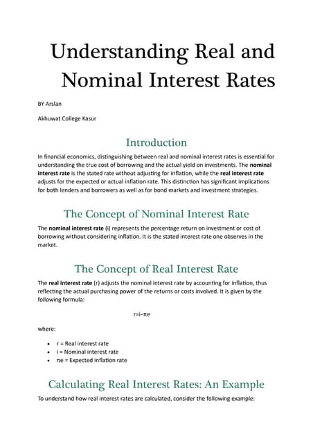 Nominal & effective Interest Rates | PDF