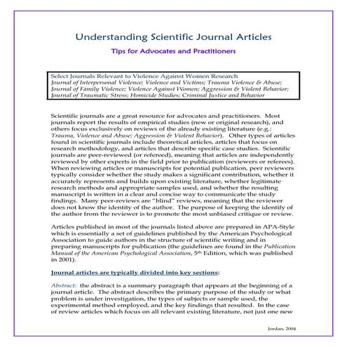 Understanding scientific journal articles | PDF
