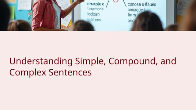 Simple & Compound Sentences PPT | POTX
