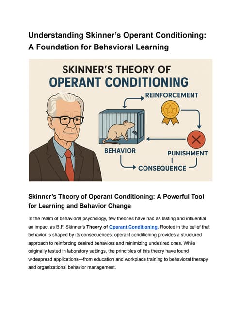 B. F. Skinner's Operant Conditioning | PPT