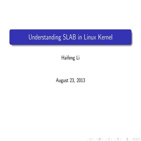 Understanding SLAB in Linux Kernel | PDF
