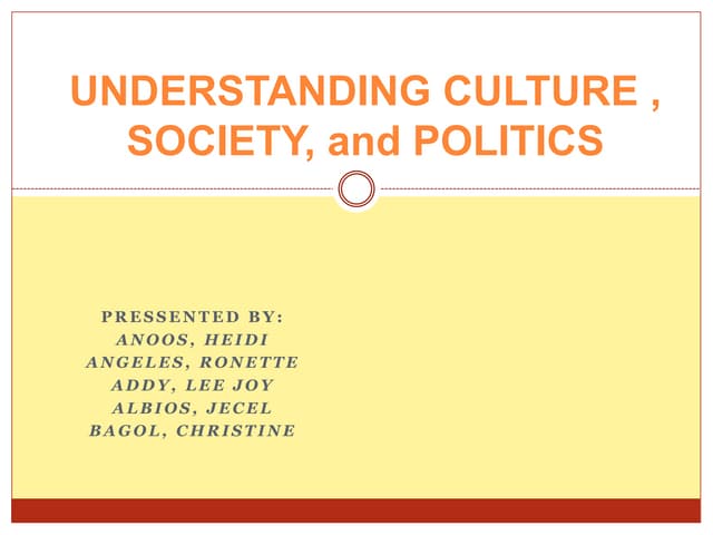 UCSP Chapter A - Starting point for the understanding of culture ...