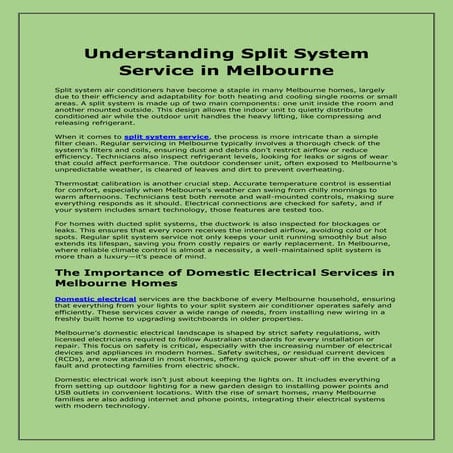 Understanding Split System Service in Melbourne .pdf