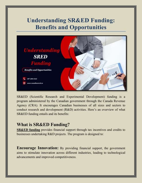 Understanding Different Types of SR&ED Funding | PPT