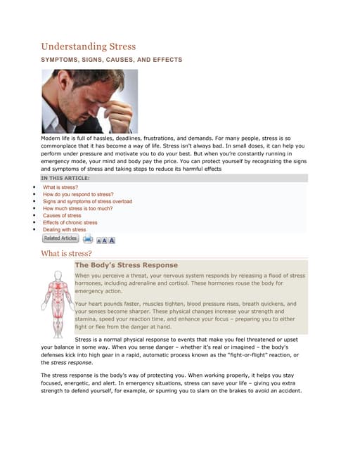 Stress management | PPTX | Mental Health | Diseases and Conditions