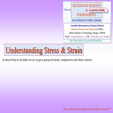 understanding stress and strain for strength of material | PPT