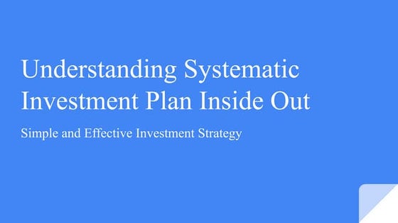 Sip Systematic Investment Plan Pptx Stocks And Bonds Personal Investing