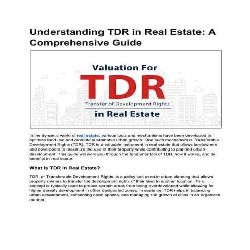 Understanding TDR in Real Estate_ A Comprehensive Guide | PDF