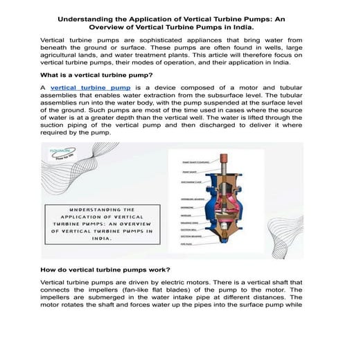 Understanding the Application of Vertical Turbine Pumps: An Overview of ...