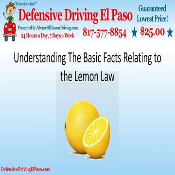 Understanding the basic knowledge concerning the lemon law | PPTX