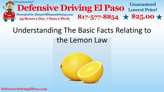 Republic Act 10642 also called LEMON LAW | PPT