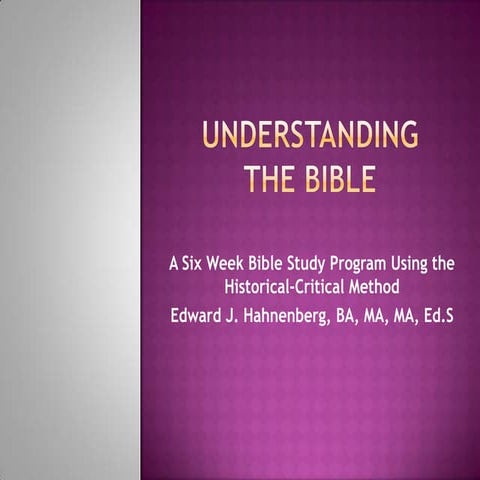 Understanding The Bible Part Four Chapters 1 11 Genesis | PPT