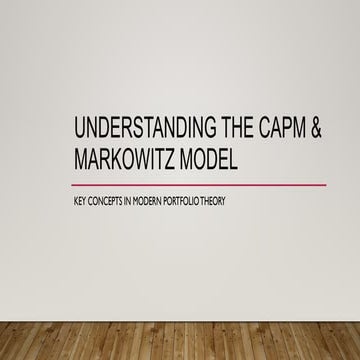 Understanding the CAPM & Markowitz by Rishitha Amity .pptx