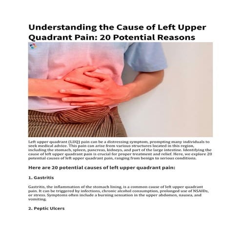 Left Side Upper Quadrant Pain An Unusual Cause Of Right Upper Quadrant