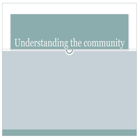 Understanding the community.pptx-------- | PPTX