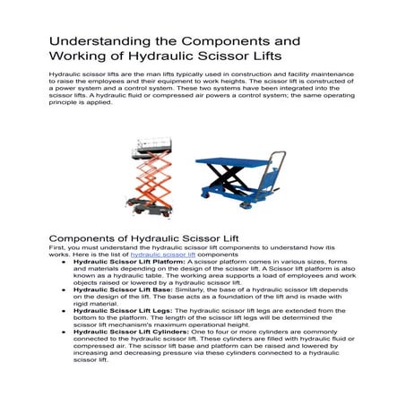 Understanding the Components and Working of Hydraulic Scissor Lifts.pdf