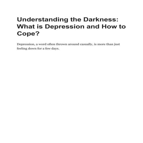 How to overcome depression | PDF