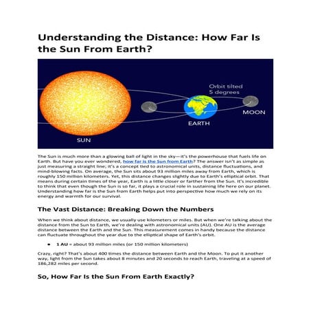Understanding the Distance How Far Is the Sun From Earth.docx